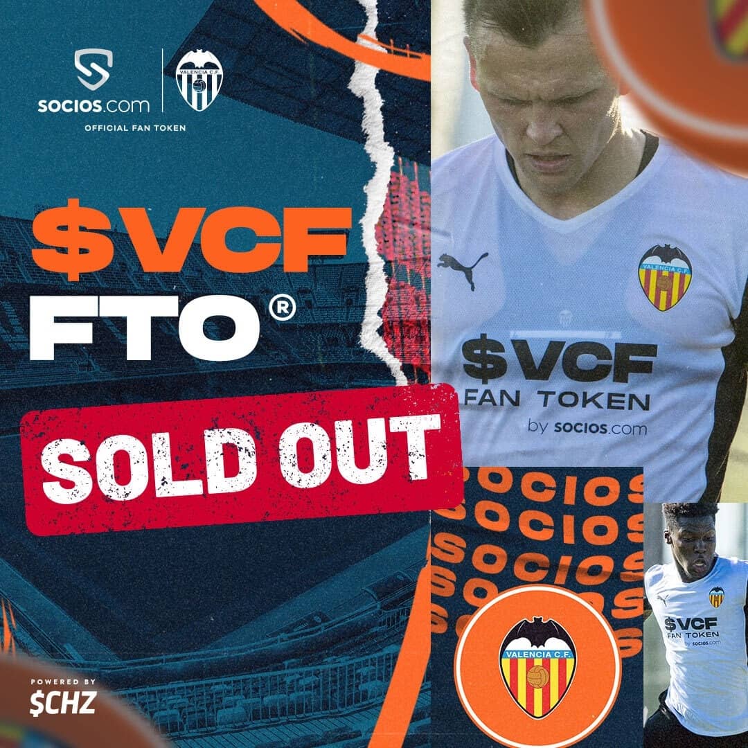 FIRST $VCF FAN TOKENS SELL OUT IN A LITTLE OVER TWO HOURS - Valencia CF
