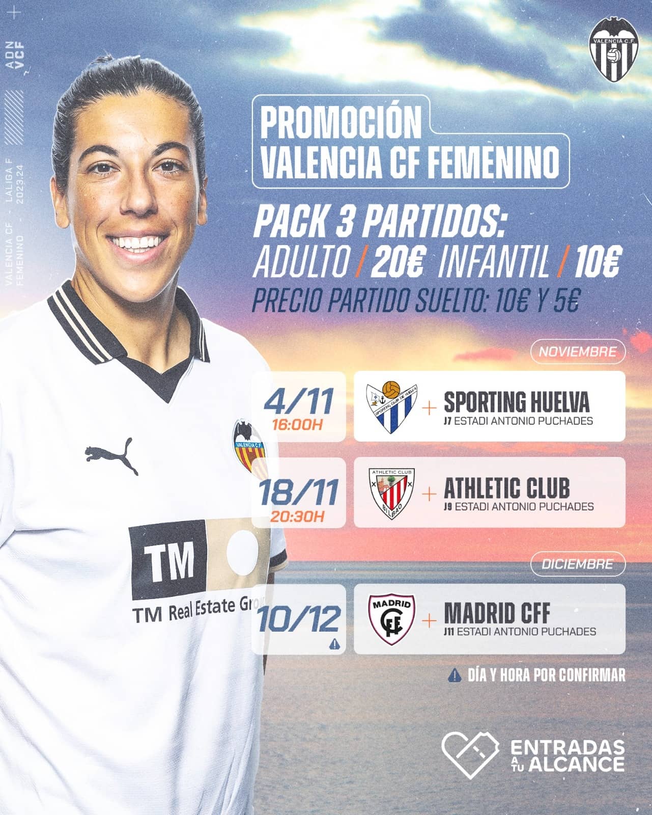 PROMOCIÓN VALENCIA CF FEMENINO | Pack 3 partidos en el Puchades por 20 ...