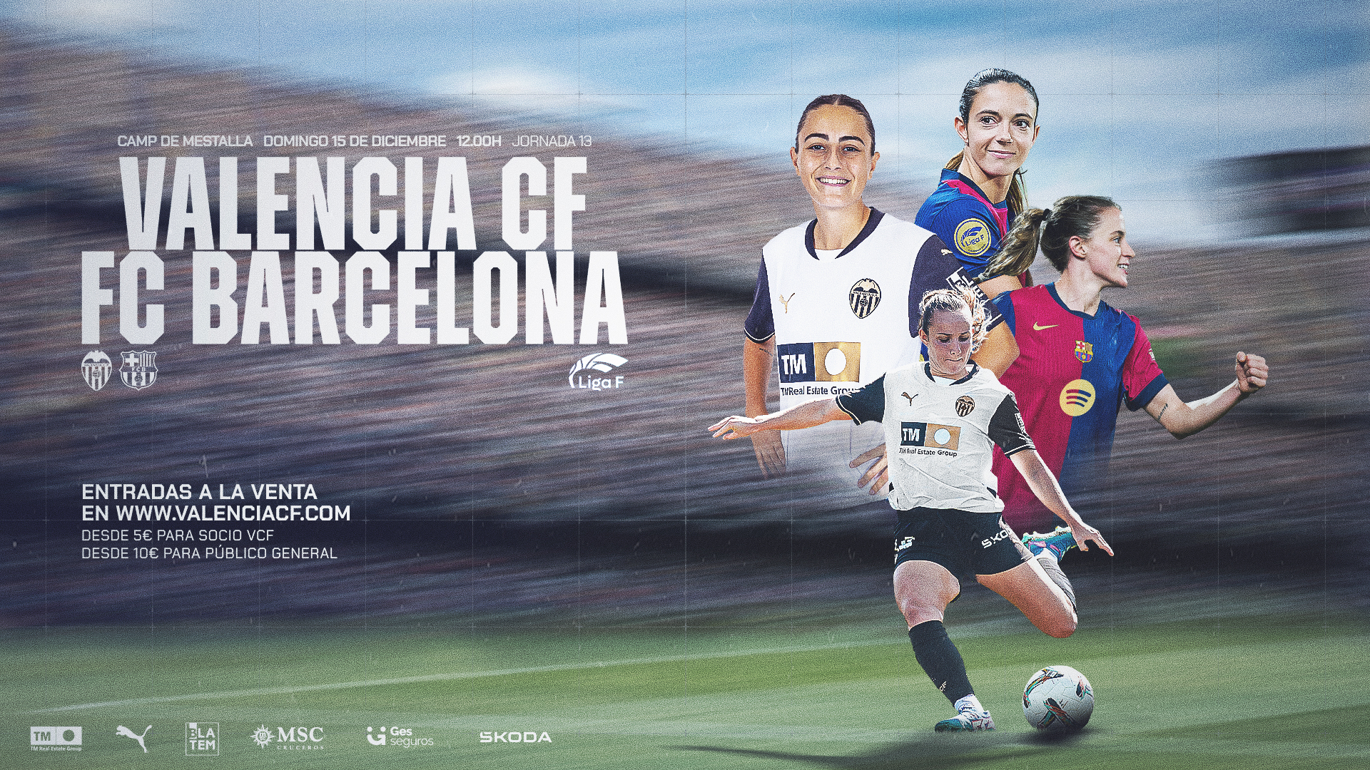 A la venta online las entradas para el Valencia CF Femenino – FC Barcelona del 15 de diciembre a ...