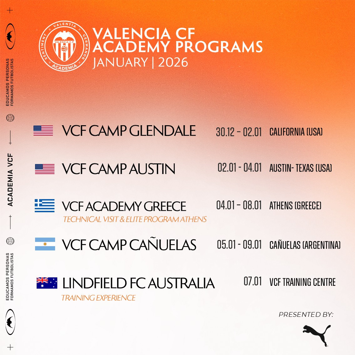 JANUARY 2026 | VALENCIA CF ACADEMY PROGRAMS - Valencia CF