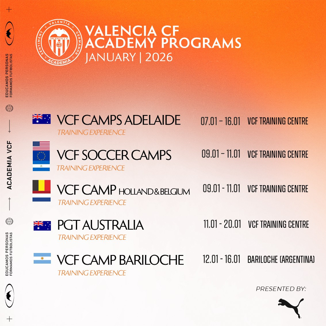 JANUARY 2026 | VALENCIA CF ACADEMY PROGRAMS - Valencia CF