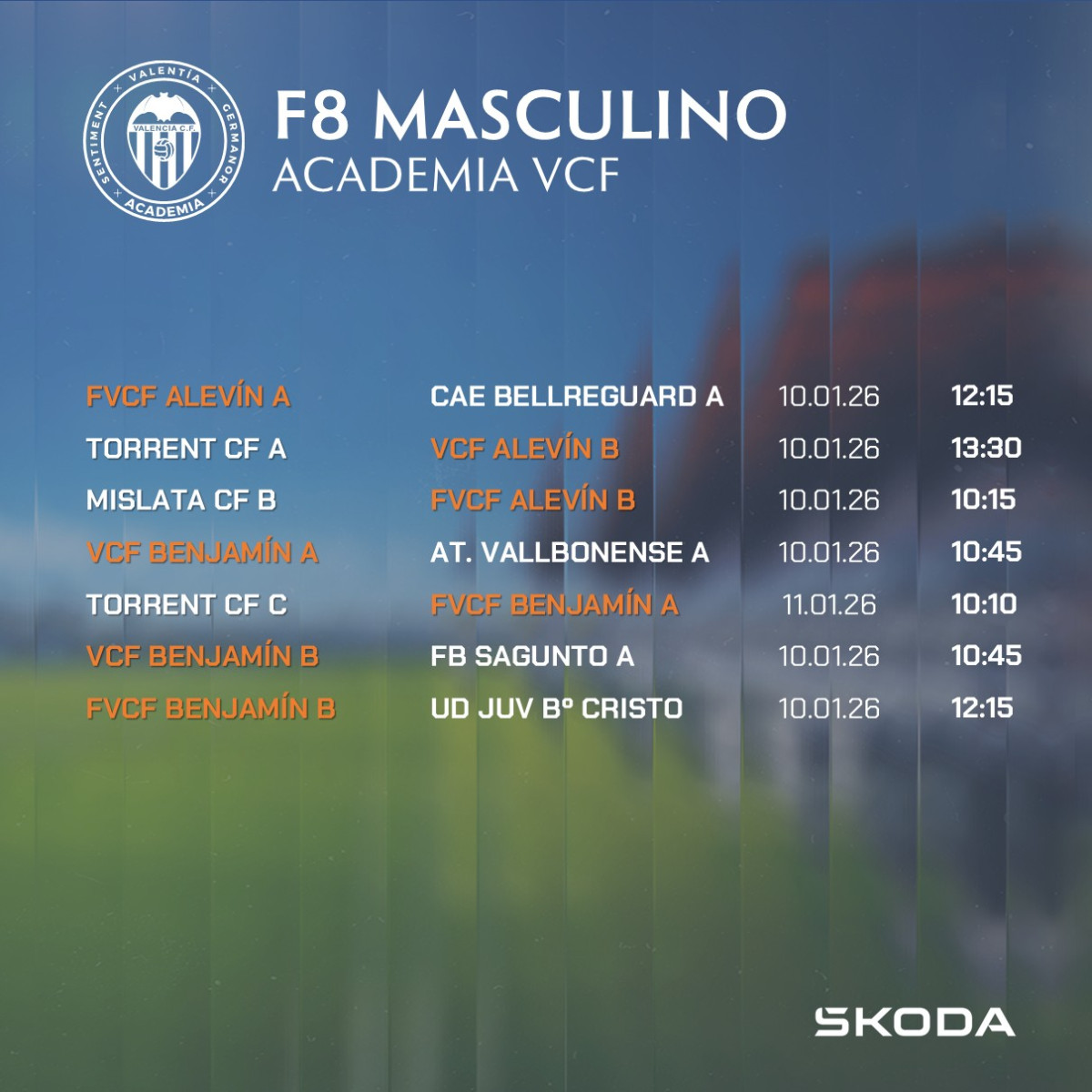 HORARIOS DEL FIN DE SEMANA EN LA ACADEMIA VCF - Valencia CF
